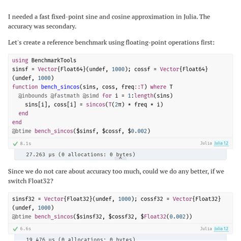 Fast Fixed Point Sine And Cosine Approximation With Julia Nextjournal