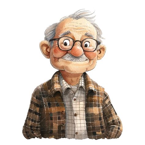 Premium Vector Grandpa Vector Illustration In Watercolour Style