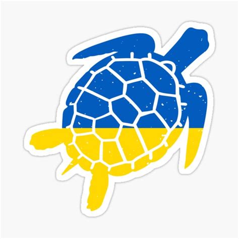 Turtle Ukraine Ukrainian Flag Pride Vintage Sticker For Sale By