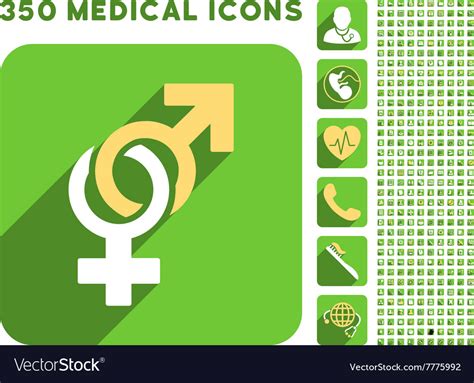 Sexual Symbols Icon And Medical Longshadow Vector Image