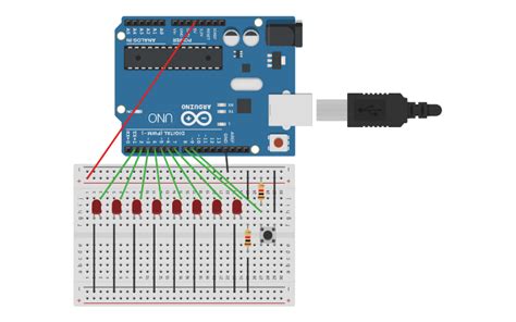 Circuit Design 8 Led Dual Mode Tinkercad