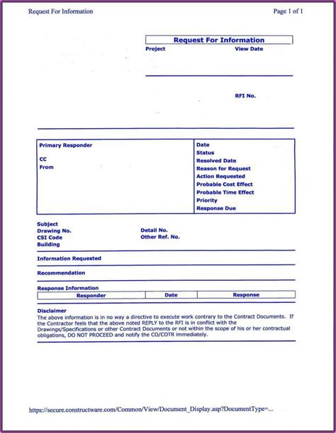 Construction Rfi Response Template Template Resume Examples EZVgKQPVJk