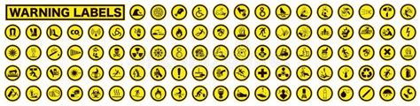 Collection Of Warning And Safety Signs Set Of Safety And Caution Signs