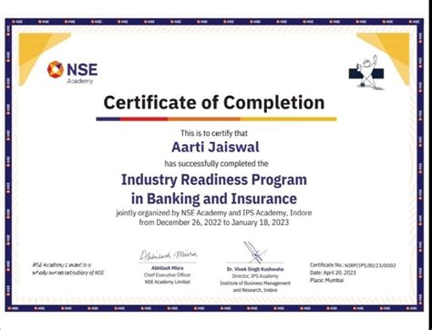 Aarti Jaiswal On Linkedin Connections Banking Insurance Certificateofcompletion