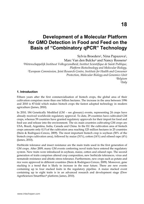 pdf development of a molecular platform for gmo detection in food and feed on the basis of