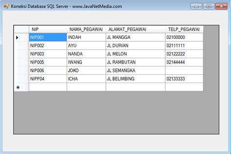 VB NET Cara Koneksi Database SQL Server JNM JavaNet Media