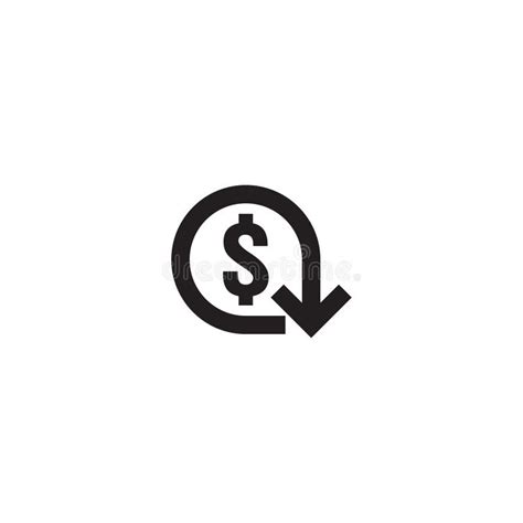 Dollar Decrease Icon Money Symbol With Arrow Stretching Rising Drop Fall Down Business Cost