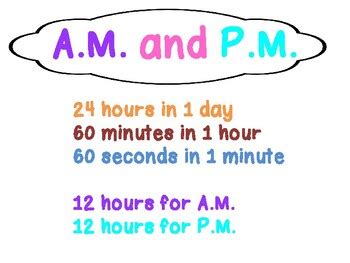 A M And P M Anchor Chart By Plain And Simple Tpt
