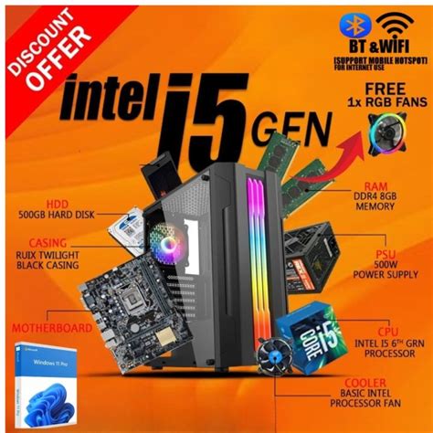 Intel® Core™ I5 650 Desktop Computer Gaming 1st Gen 8gb Ram 500gb