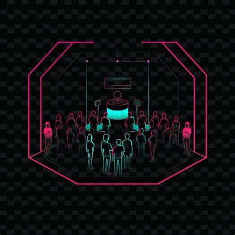 Radiant Neon Ranked Choice Voting With Members And Signs Lan Neon Line