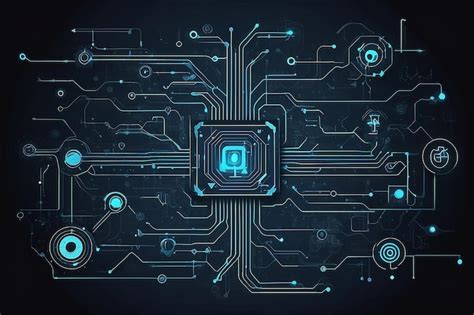 Premium Photo Artificial Intelligence Circuit Line Style Machine Learning Design Smart Network