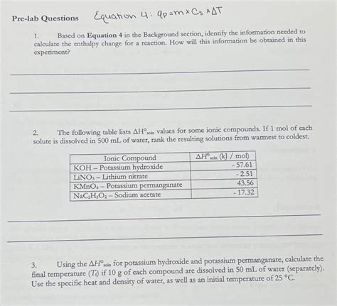 Solved re lab Questions Equation 4 ap mCsΔT 1 Based on Chegg com