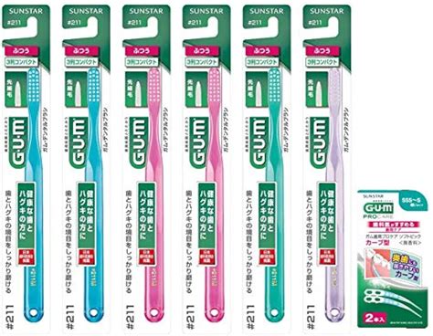Gum껌 덴탈 브러쉬211 3 열콤팩트 헤드 보통 처먼저 세모 6개 팩샘플부 재팬스토어 일본약 의약품 전문 직구 쇼핑몰
