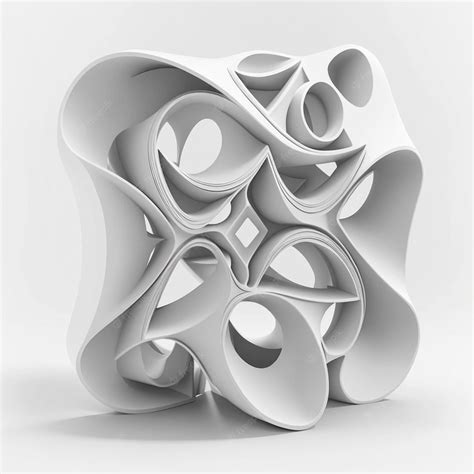 Premium Photo Abstract Shape 3d Render White Background Ai Generative