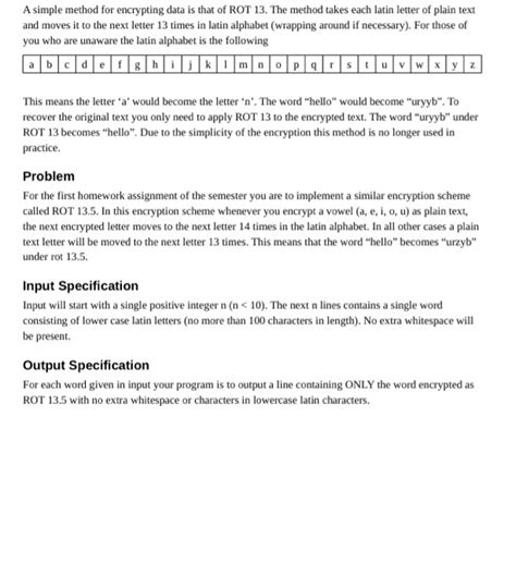 solved a simple method for encrypting data is that of rot