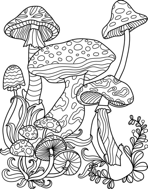 Unwind With Coloring Pages For Adults Mushroom Magic