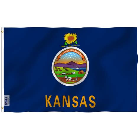Anley Fly Breeze 3x5 Foot Kansas State Flag Vivid Color And Uv Fade