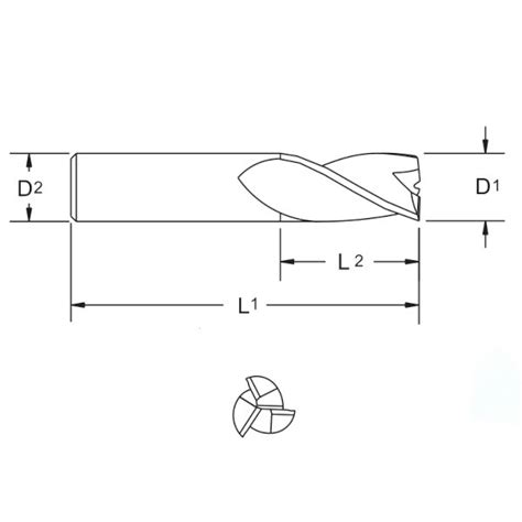3 Flute CNC End Mill HSS Al Cutter IT TECH