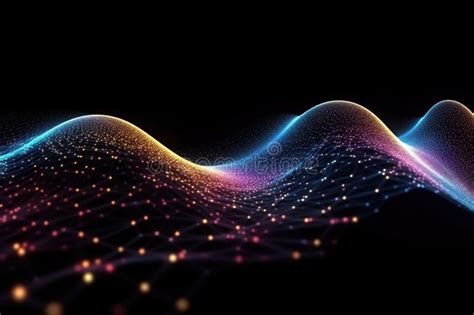 Wave Of Dots And Interweaving Of Lines Abstract Background Network Connection Structure Stock