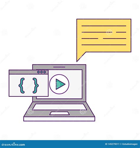 Laptop Computer Coding Development Program Stock Vector Illustration Of Computer Html 145279011