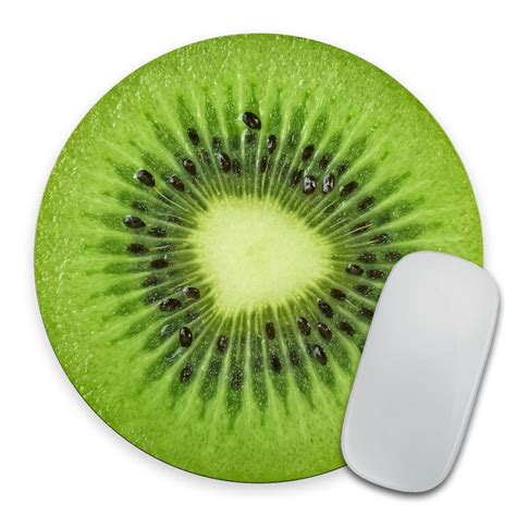 Kiwi Slice Mousepad Tropical Kiwi Fruit Mouse Pad Rubber Fruit Mousepad Vegan