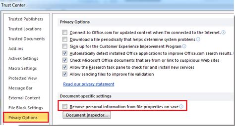 How To Stop Privacy Warning On Save In Excel