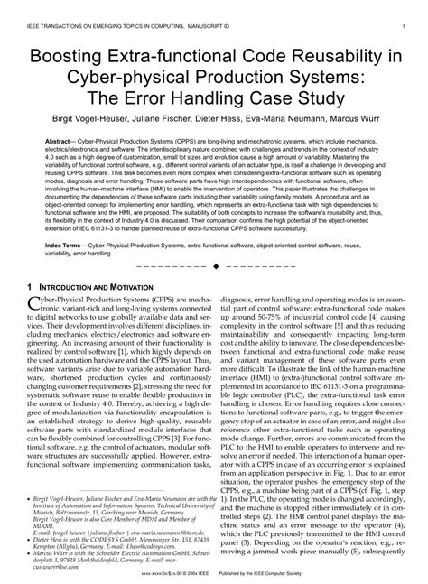 Pdf Boosting Extra Functional Code Reusability In Cyber Physical Production Systems The Error