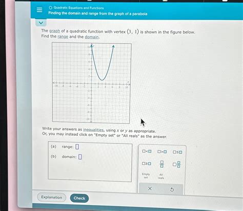Solved Quadratic Equations And FunctionsFinding The Domain Chegg