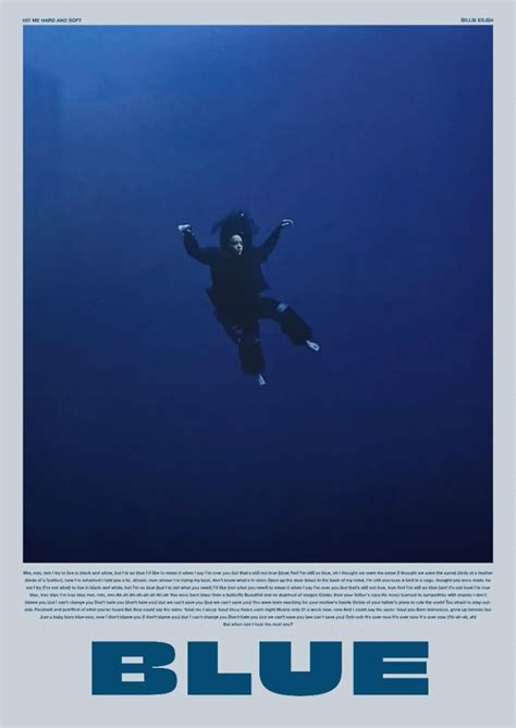 Billie Eilish Blue Poster Blue Billie Ellish Decoration Posters