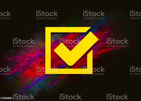 확인란 아이콘 화려한 페인트 추상 배경 브러쉬 스트로크 일러스트 디자인 설문지에 대한 스톡 벡터 아트 및 기타 이미지 설문지 다중 색상 검증 Istock