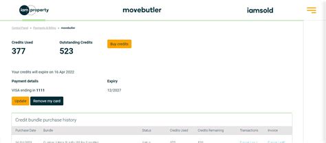 Credit Expiry Iamproperty