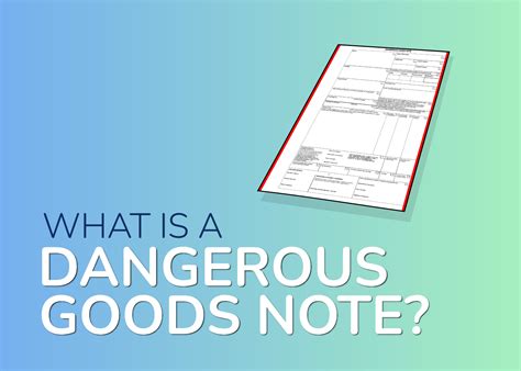 What Is A Dangerous Goods Note Everything You Need To Know