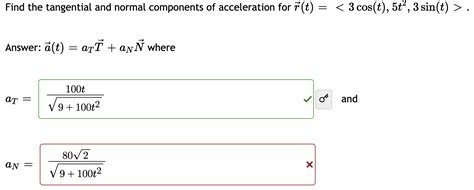 Solved Find The Tangential And Normal Components Of Chegg Com
