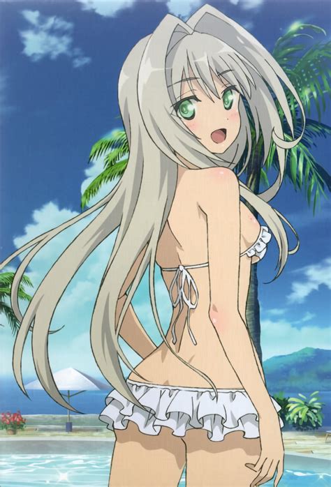 Emilia Hermit Hundred Light Novel Highres Official Art Girl Ass Bikini Breasts Green