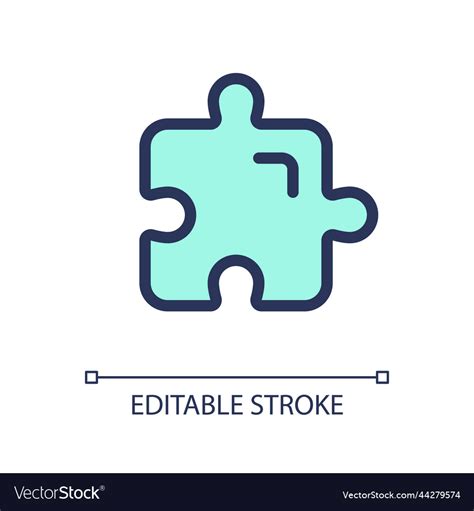 Puzzle Piece Pixel Perfect Rgb Color Ui Icon Vector Image
