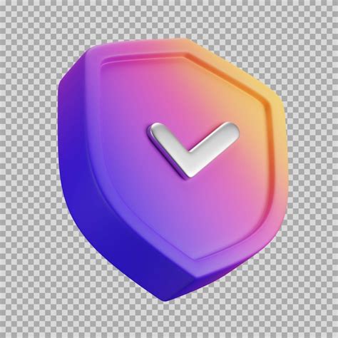 Premium Psd 3d Sheild Dynamic Gradient Icon