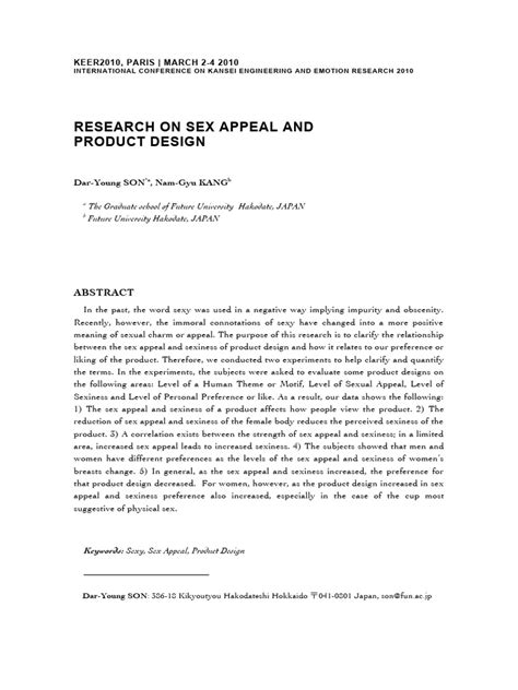 Research On Sex Appeal And Product Design Pdf Eroticism Sexual Attraction