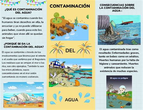 Triptico Sobre La Contaminación Del Agua Causas Y Consecuencias Studocu