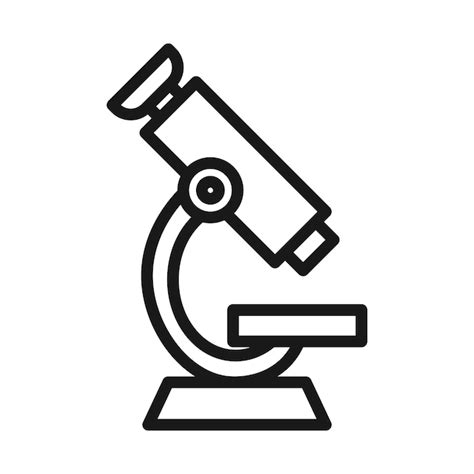 Premium Vector Microscope Vector Icon Set In Black And White Outlines