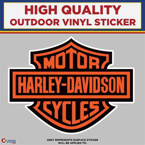 Harley Davidson Orange Logo High Quality Vinyl Stickers Perfect For