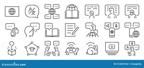 Icons With Languages Around The Earth Vector Illustration