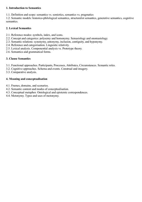 Semantics Of English Docsity