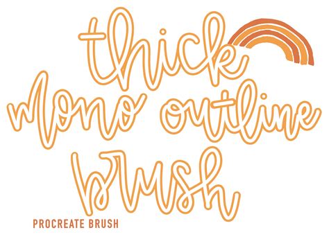 Thick Mono Outline Brush Procreate Brush Procreate Calligraphy Brush Procreate Lettering
