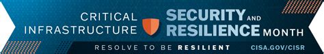Critical Infrastructure Security And Resilience Month Toolkit Cisa