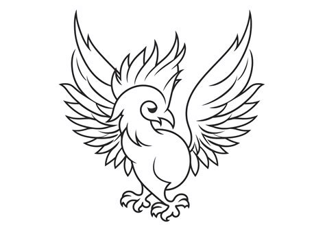 Friendly Firebird Illustration Coloring Page