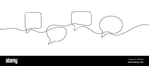 Messages Speech Bubble Vector Continuous Line Drawing Icons Hint Conversation Icon Stock