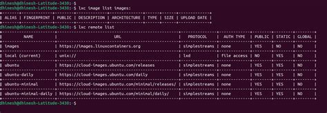lxc image list images output is empty lxd linux containers forum