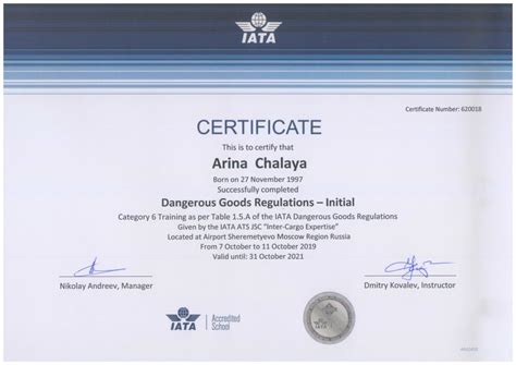 Iata Dangerous Goods Certification Компания АэроСервис