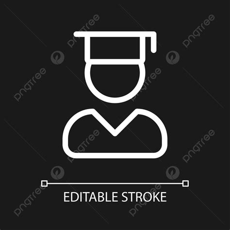 Linear Ui Icon For Dark Theme Featuring A Pixelperfect White Male Babe Vector Academic Logo