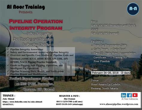 Al Noor Indonesia On Linkedin Pelatihan Pipeline Operation Integrity